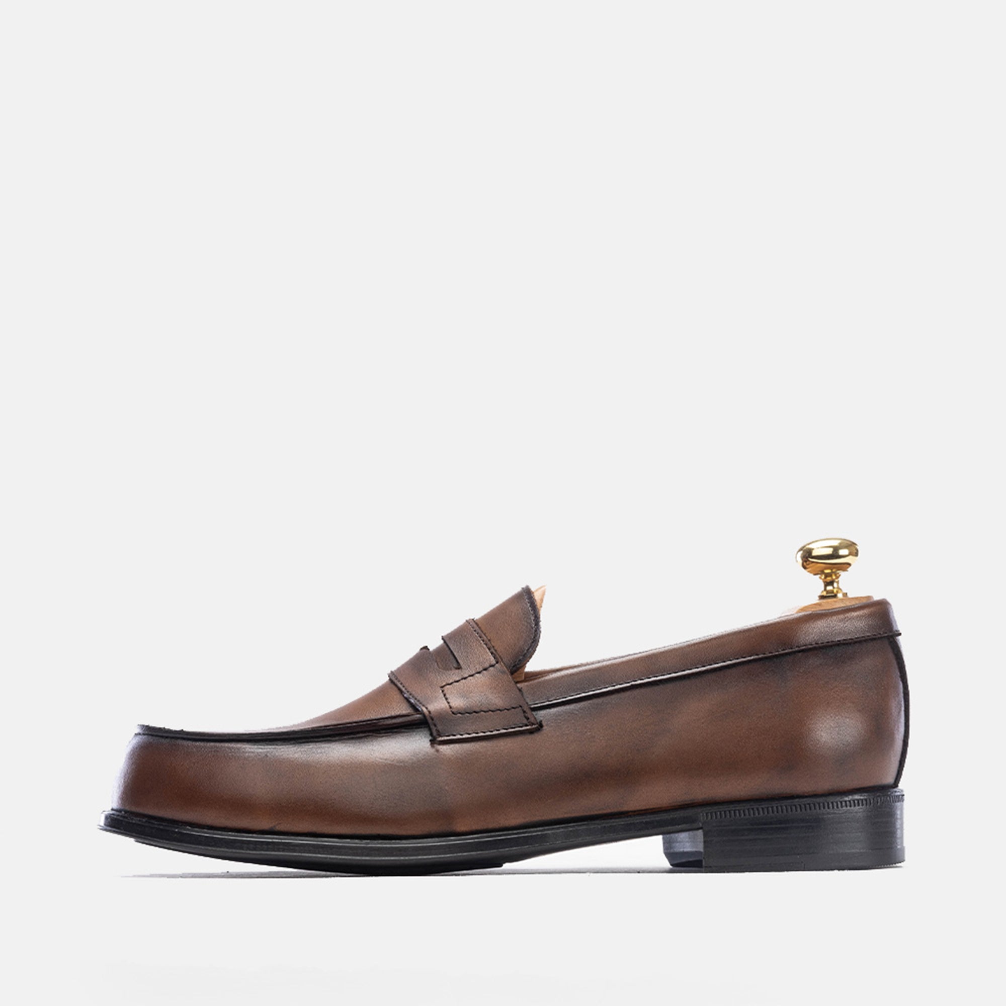 -5157 Mocassin penny en cuir Marron vintage